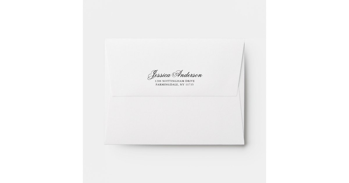 Elegant Return Address for Note Cards Envelope | Zazzle