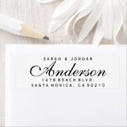 Elegant Return Address Label Wedding Family Label | Zazzle