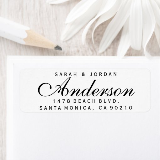 Elegant Return Address Label Wedding Family Label | Zazzle