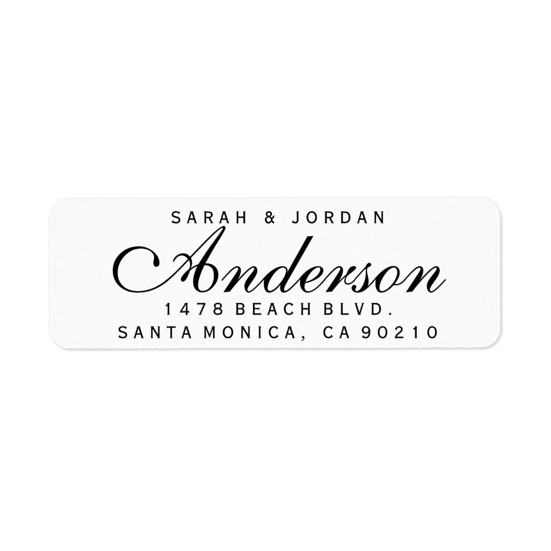 Elegant Return Address Label Wedding Family Label | Zazzle