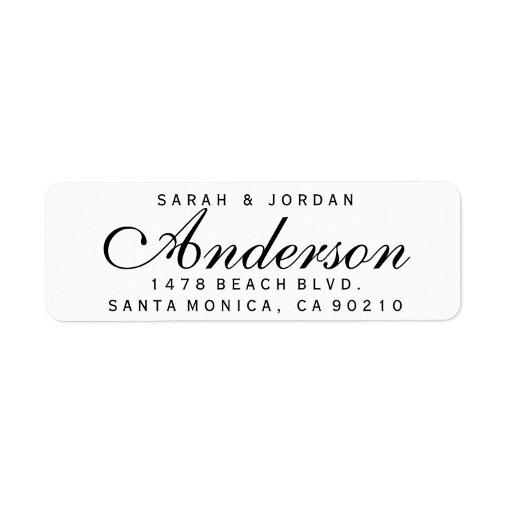 Elegant Return Address Label Wedding Family Label | Zazzle