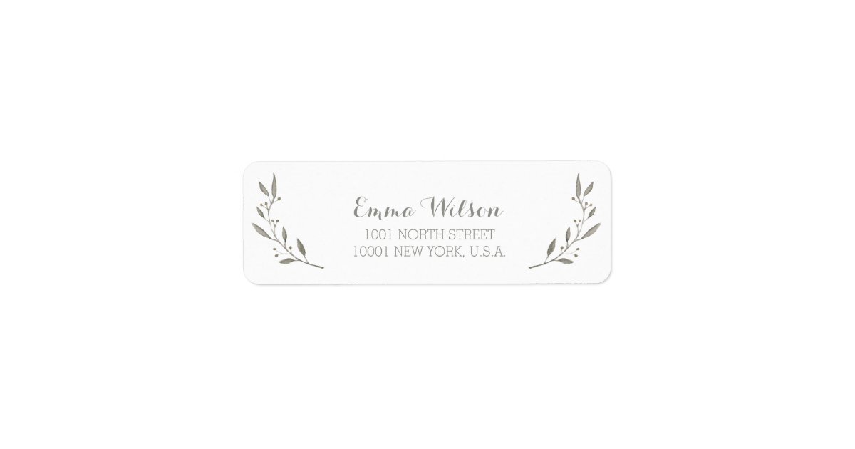 Elegant Return Address Labels Grey Floral | Zazzle