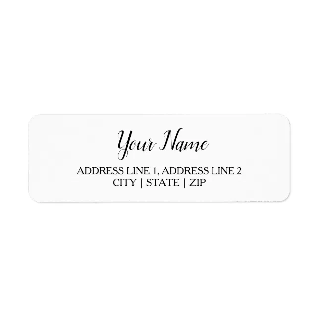 Elegant Return Address Labels | White | Zazzle