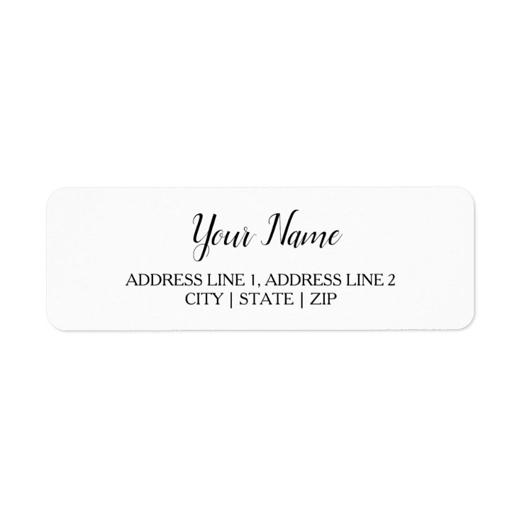 Elegant Return Address Labels | White | Zazzle