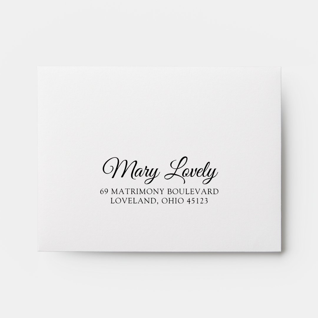 Elegant Return Address RSVP Envelope | Zazzle