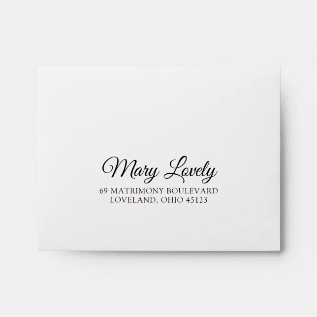 Elegant Return Address RSVP Envelope | Zazzle