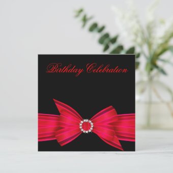 Elegant Rich Red Birthday Party Invitation | Zazzle