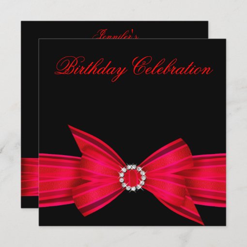 Elegant Rich Red Birthday Party Invitation | Zazzle