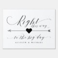Elegant Right This Way Fancy Script Arrow Wedding Sign | Zazzle
