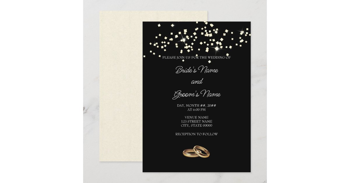 Elegant Rings Rhinestones Wedding Invitation | Zazzle