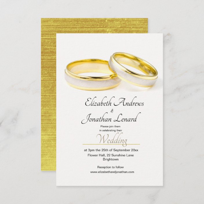 Elegant Rings Simple Wedding Invitation | Zazzle.com