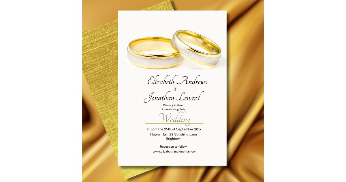 Elegant Rings Simple Wedding Invitation | Zazzle