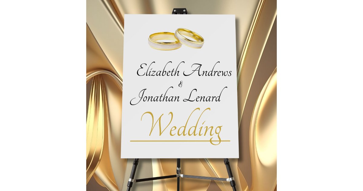 Elegant Rings Simple Wedding Welcome Foam Board | Zazzle
