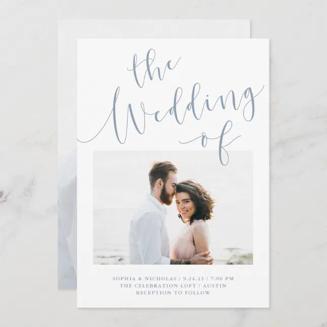 Elegant Romance | Minimalist Two Photo Wedding Invitation | Zazzle