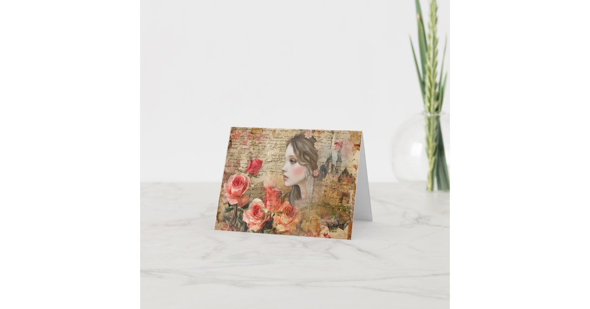 Elegant Romantic Abstract Art Blank Note Card | Zazzle