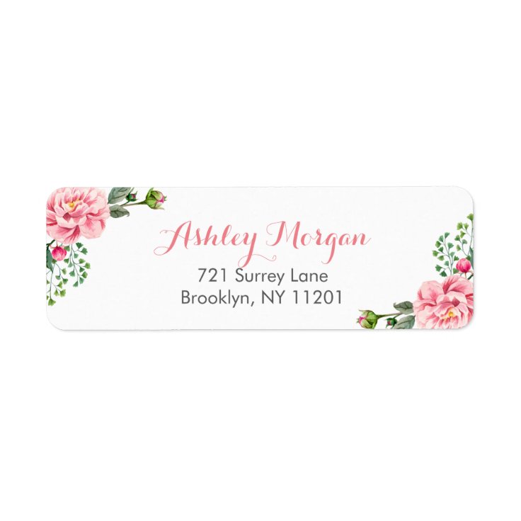 Elegant Romantic Chic Floral Decor Label | Zazzle