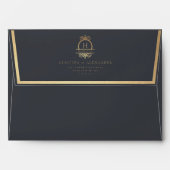 Elegant Romantic Gold Monogram Classy Wedding Envelope | Zazzle