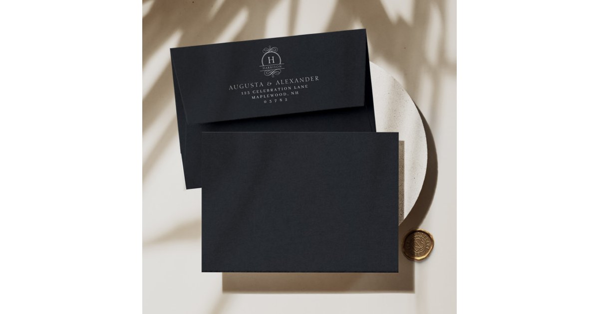 Elegant Romantic Monogram Classy Wedding Envelope | Zazzle