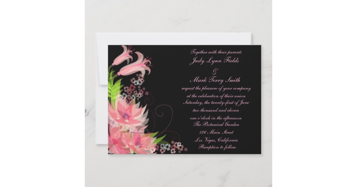 Elegant Romantic Pink Floral Wedding Invitation | Zazzle