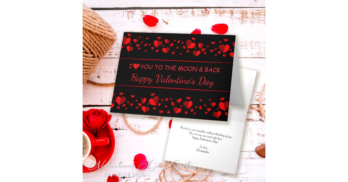 Elegant Romantic Red Hearts Valentines Day Card | Zazzle