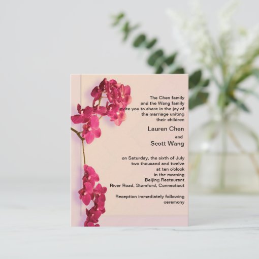 Elegant Romantic Red Orchids Wedding Invites | Zazzle