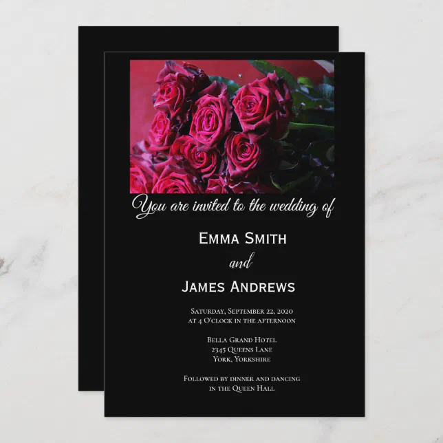 Elegant Romantic Roses Flowers Wedding Invitation | Zazzle
