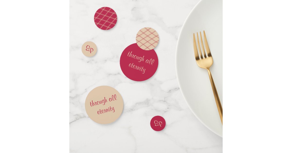 Elegant Romantic Script Sand & Magenta Confetti | Zazzle