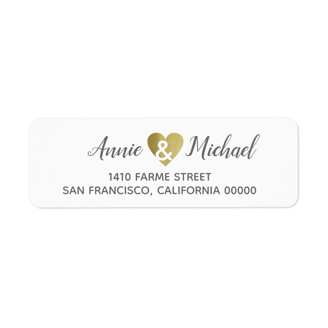 elegant romantic wedding bride groom address label | Zazzle