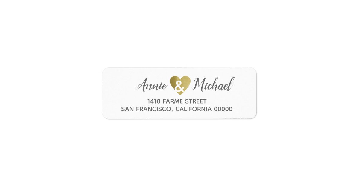 elegant romantic wedding bride groom address label | Zazzle.com