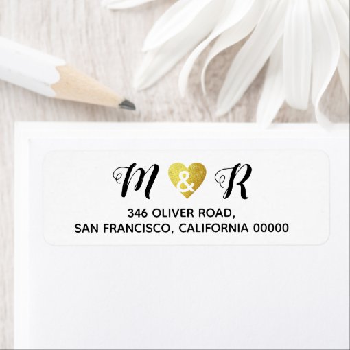 elegant romantic wedding monogram of love label | Zazzle