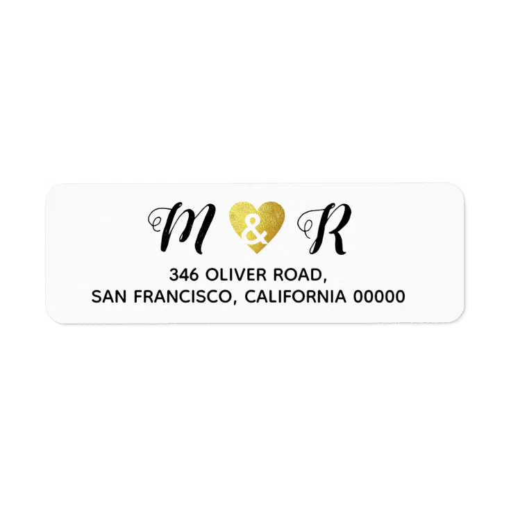 elegant romantic wedding monogram of love label | Zazzle