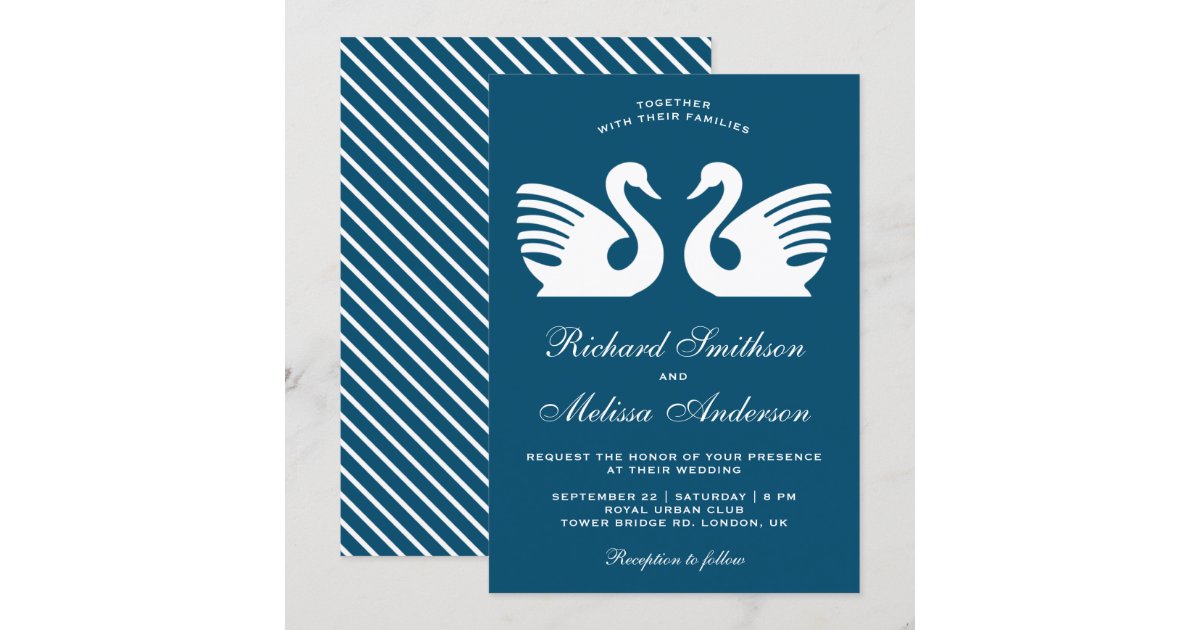 Elegant Romantic White Swans Wedding Invitation | Zazzle