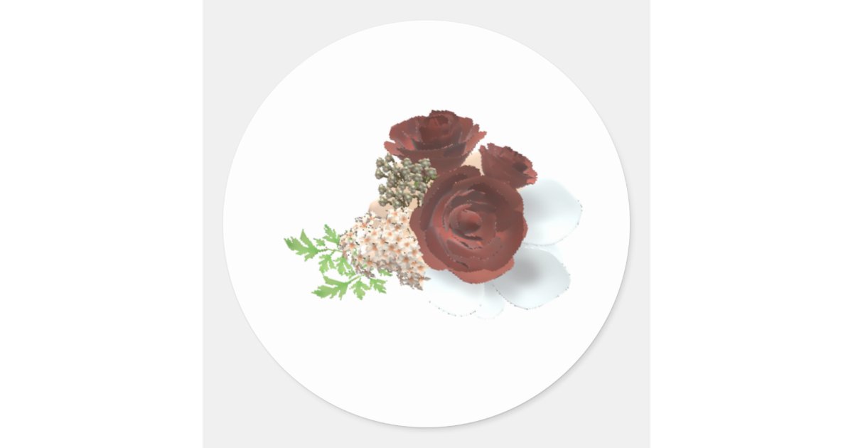 Elegant Rose Corsage Classic Round Sticker | Zazzle