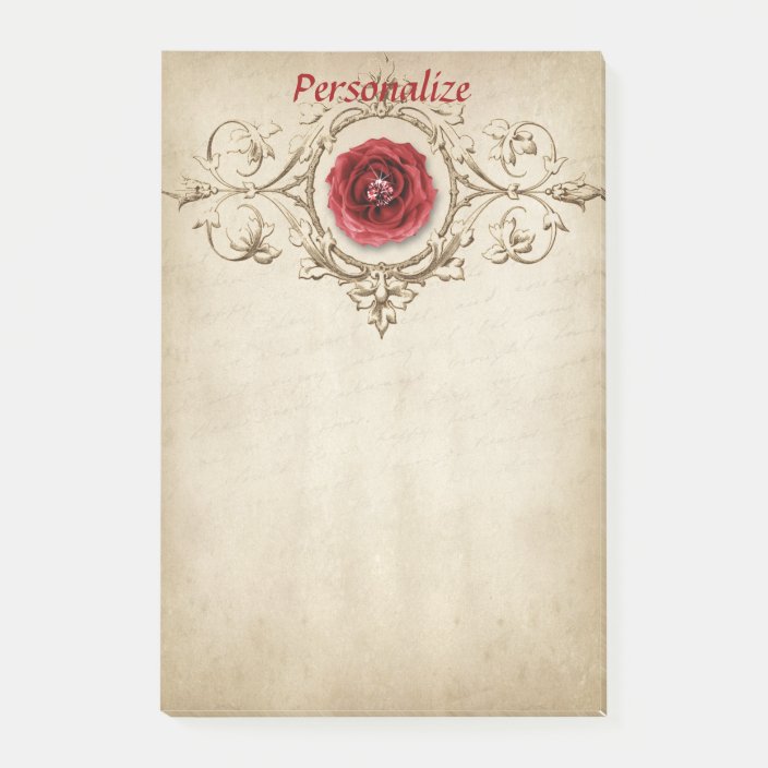 Elegant Rose Diamond Personalize Post-it Notes | Zazzle.com