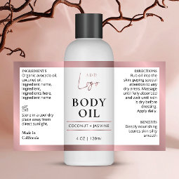 Elegant Rose Gold 4 OZ Cosmetic Bottle Packaging Rectangular Sticker ...