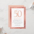 Elegant Rose Gold 50 and Fabulous 50th Birthday In Invitation | Zazzle