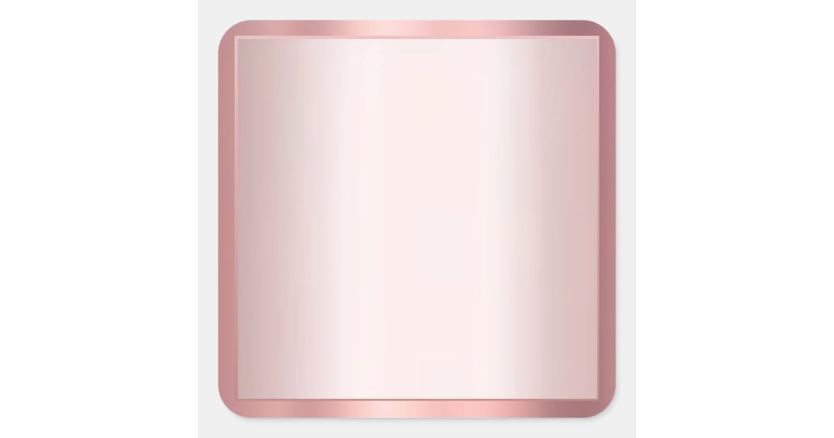 Elegant Rose Gold Add Your Text Blank Template Square Sticker | Zazzle