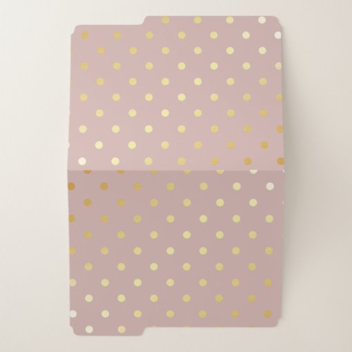 Elegant rose gold and gold polka dots file folder | Zazzle