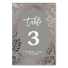 Glam blush rose gold calligraphy table number | Zazzle.com