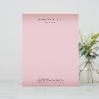 Elegant Rose Gold Background Modern Simple Letterhead | Zazzle