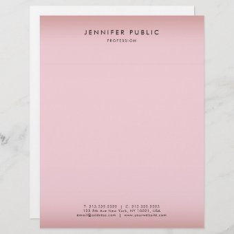 Elegant Rose Gold Background Modern Simple Letterhead | Zazzle