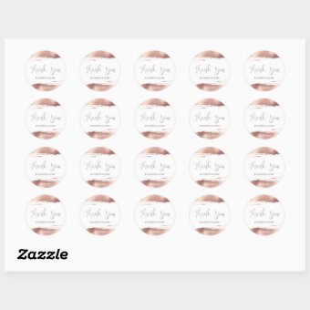 Elegant Rose Gold Brash Stroke Wedding Sticker | Zazzle