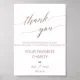 Elegant Rose Gold Calligraphy Donation Favor Sign | Zazzle