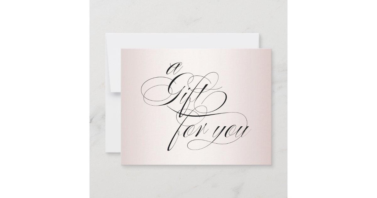 Elegant Rose Gold Calligraphy Gift Certificate | Zazzle