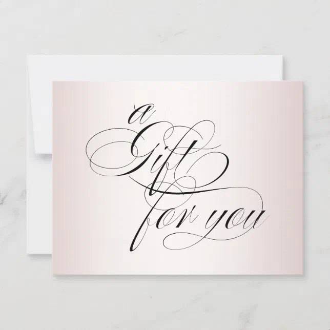 Elegant Rose Gold Calligraphy Gift Certificate | Zazzle