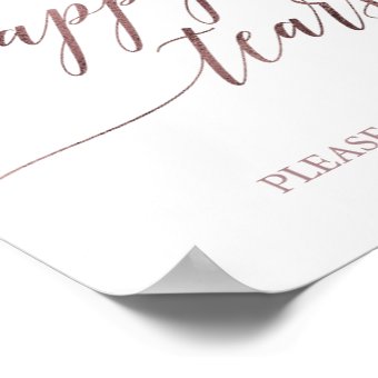 Elegant Rose Gold Calligraphy Happy Tears Tissue Poster | Zazzle