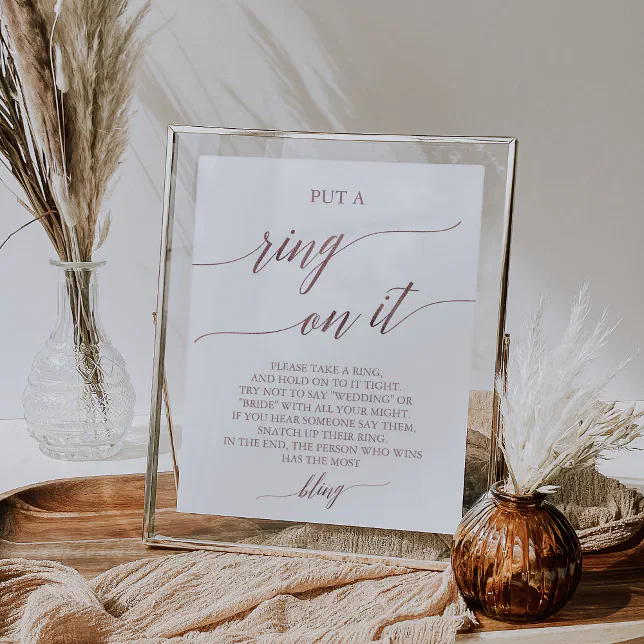 Elegant Rose Gold Calligraphy Ring Game Sign | Zazzle
