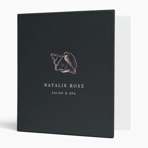 Elegant Rose Gold Conch Shell 3 Ring Binder | Zazzle