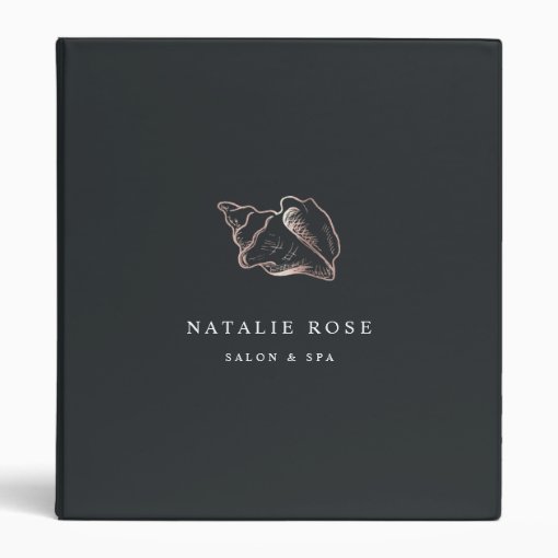 Elegant Rose Gold Conch Shell 3 Ring Binder | Zazzle