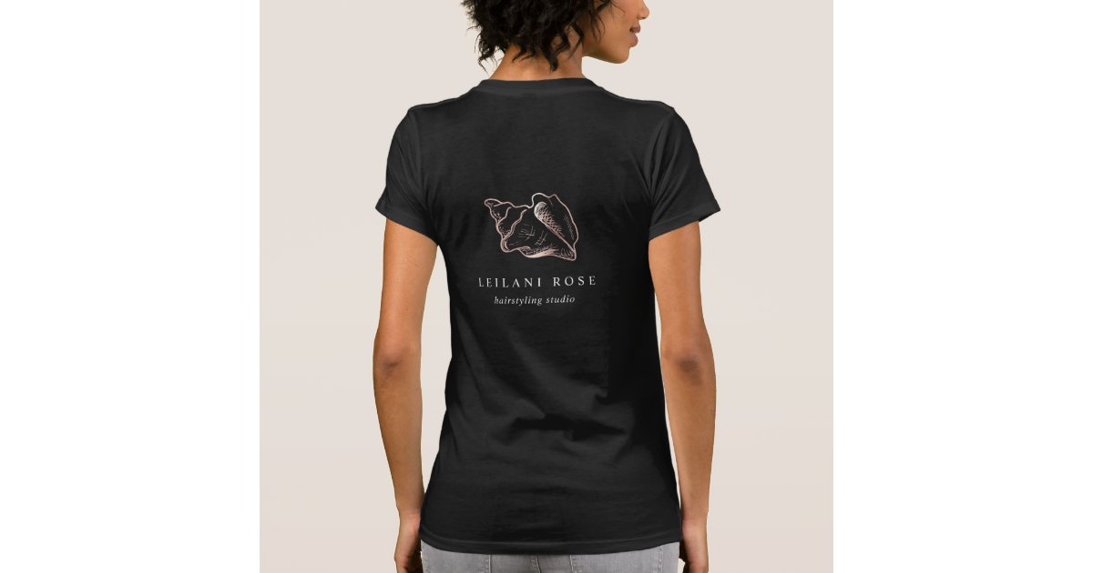 Elegant Rose Gold Conch Shell Business Logo T-Shirt | Zazzle